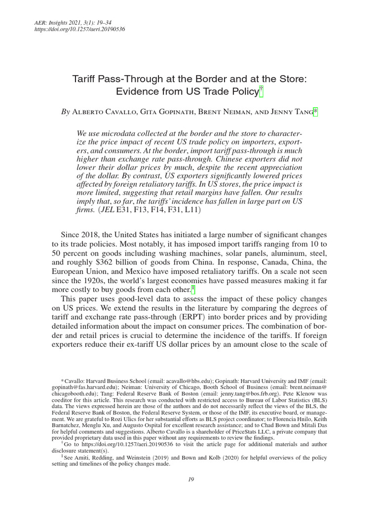 Aeri.20190536 | PDF | Tariff | Exports