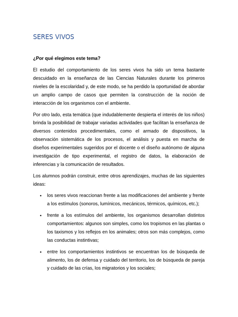 Seres Vivos | PDF | Organismos | Biología