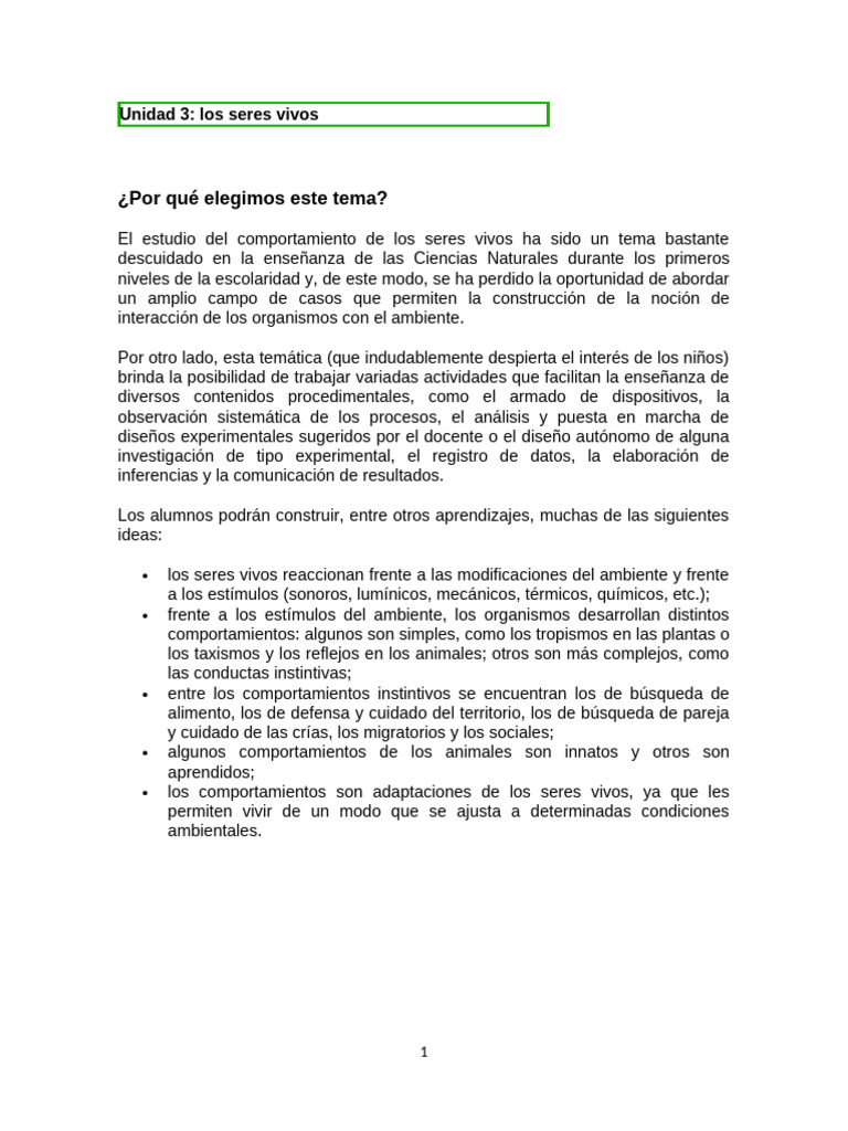 Comportamiento de los Seres Vivos | PDF | Organismos | Evaluación