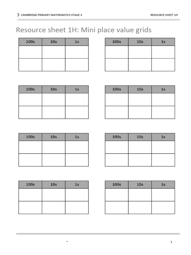 Prim Maths 3 2ed TR Resource 1h | PDF