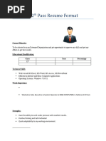 10th Pass Resume Template | PDF