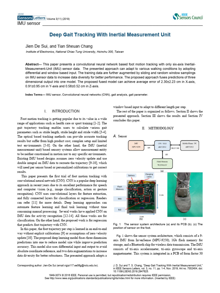 Deep Gait Tracking With Inertial Measurement Unit | PDF | Deep Learning