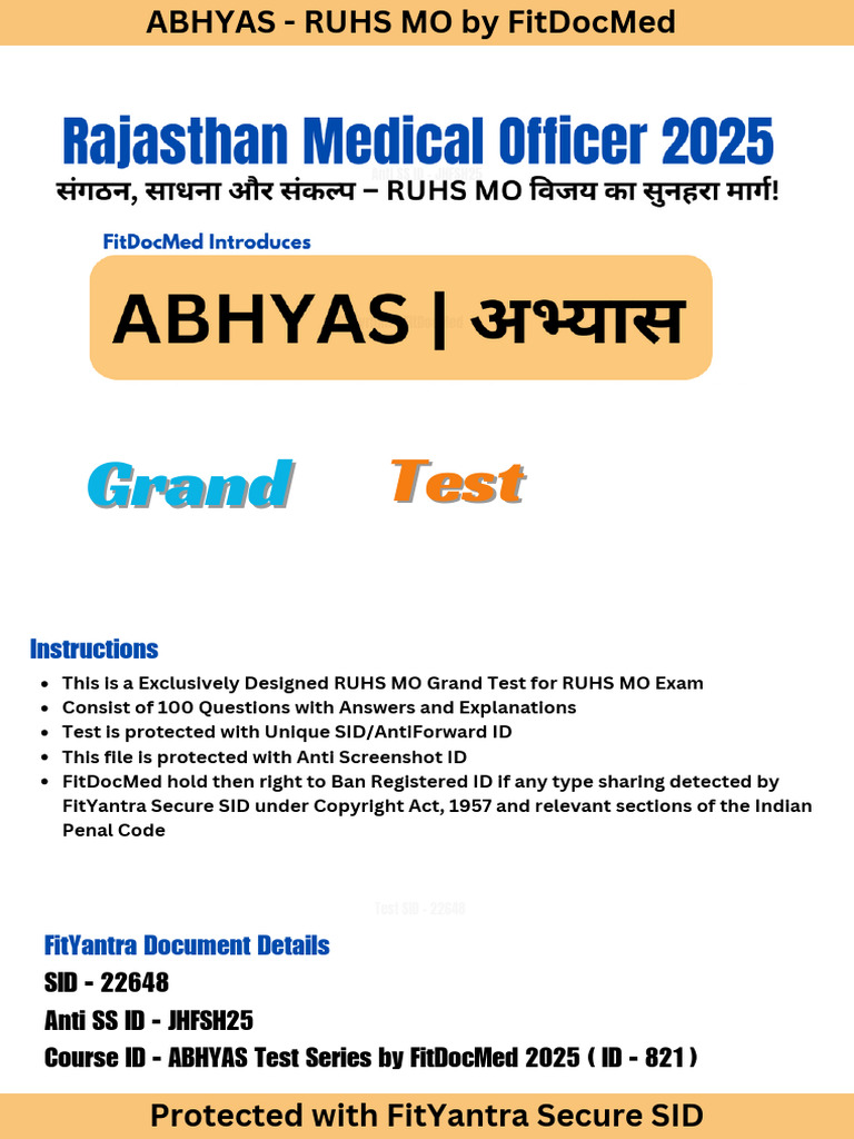 Abhyas Ruhs Mo GT 6 - Questions | PDF | Vein | Anemia