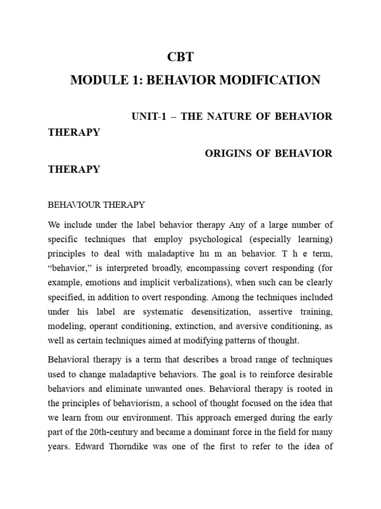 CBT-notes | PDF | Behaviour Therapy | Psychotherapy