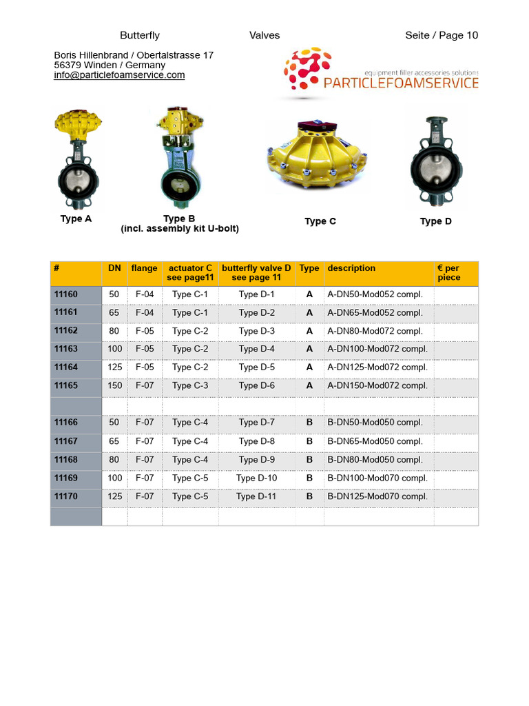 10-Inch Butterfly Valve Specifications | PDF