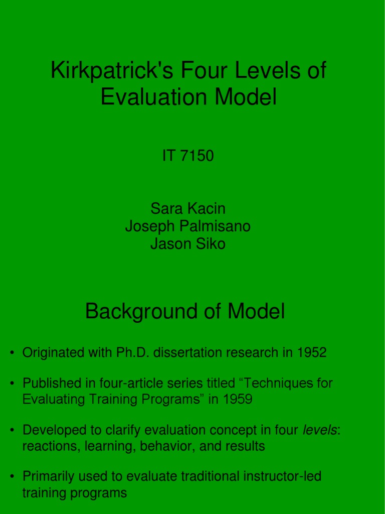 A Comprehensive Summary Of Kirkpatricks Four Levels Of Evaluation