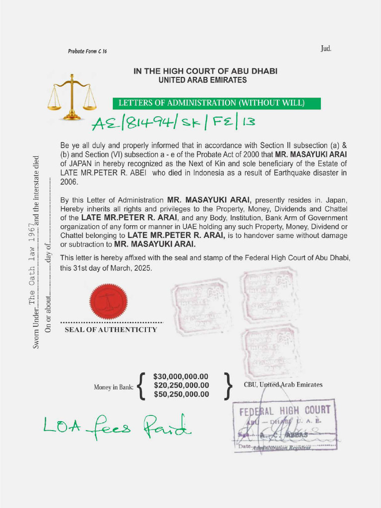Letters of Administration | PDF