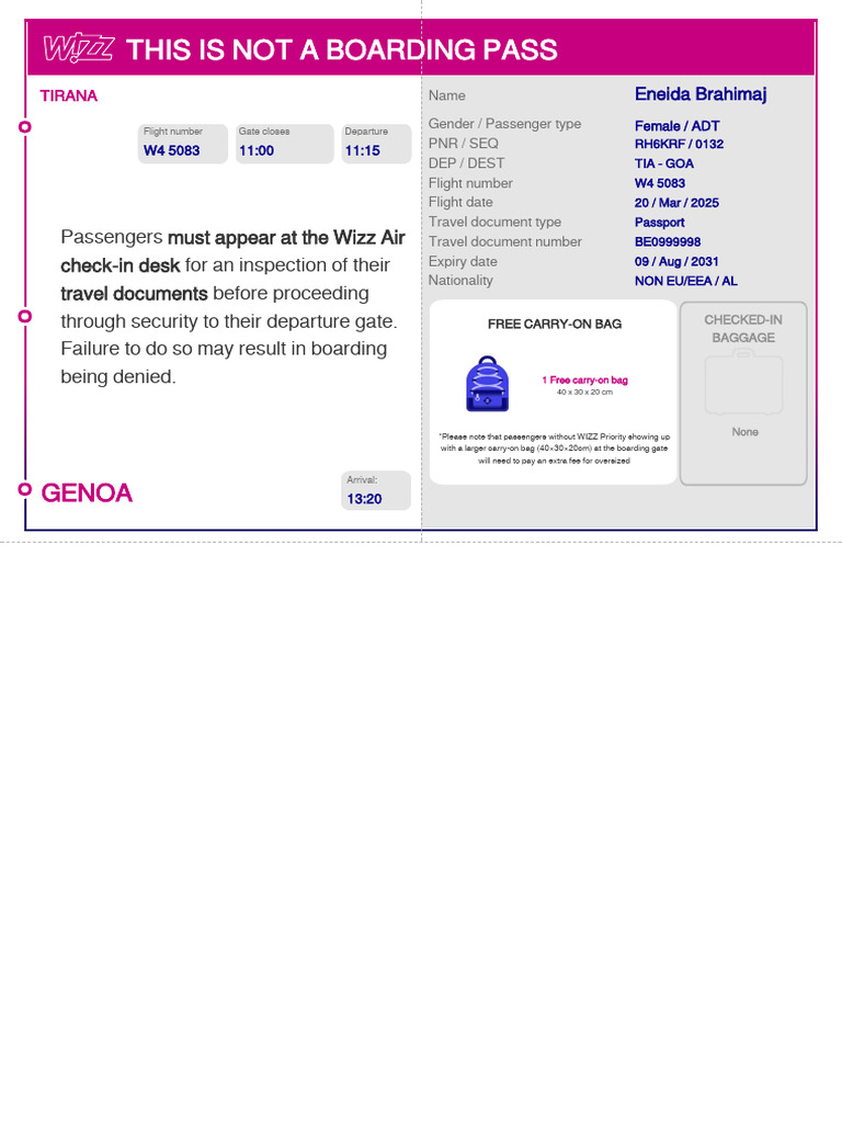 This Is Not A Boarding Pass: Genoa | PDF