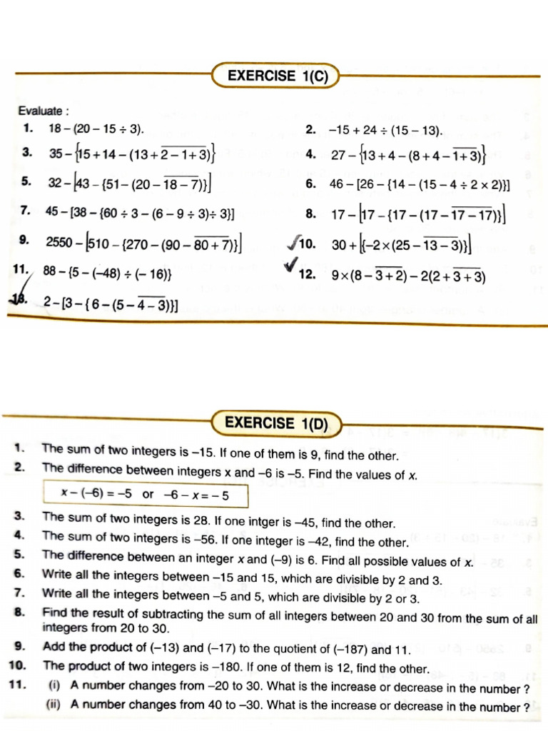 Class VII Chapter 1 Assignment | PDF