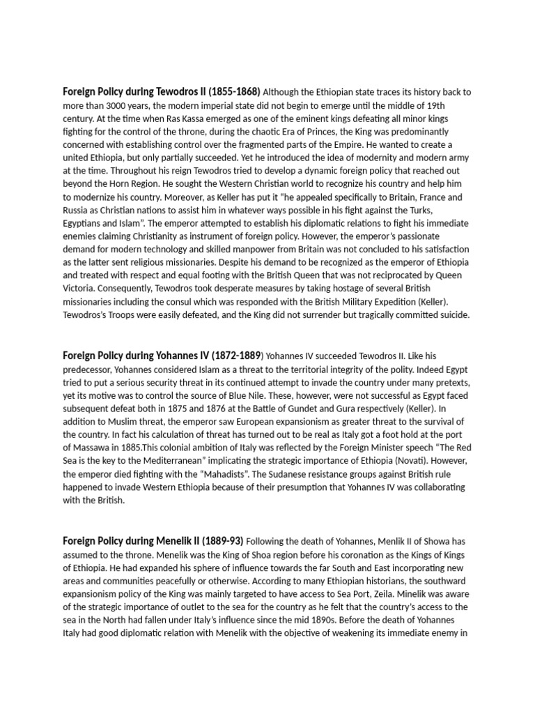 Foreign Policy During Tewodros II | PDF | Ethiopia | International Relations