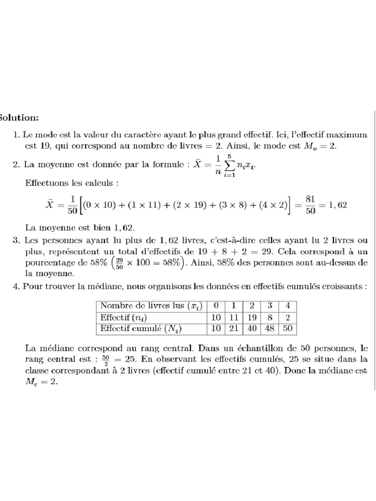 TD1 Statistique - Correction | PDF