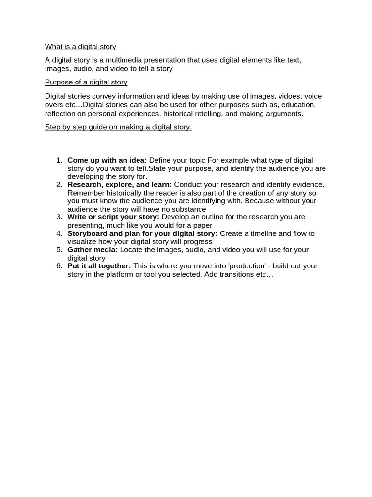 What Is A Digital Story | PDF