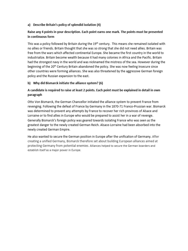 Britain’s Splendid Isolation Explained | PDF