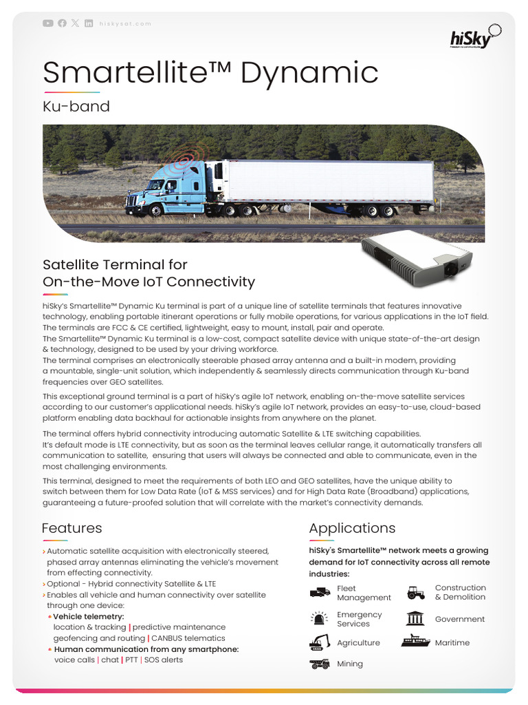 Smartellite™ Dynamic Ku-band Terminal | PDF | Computer Network ...