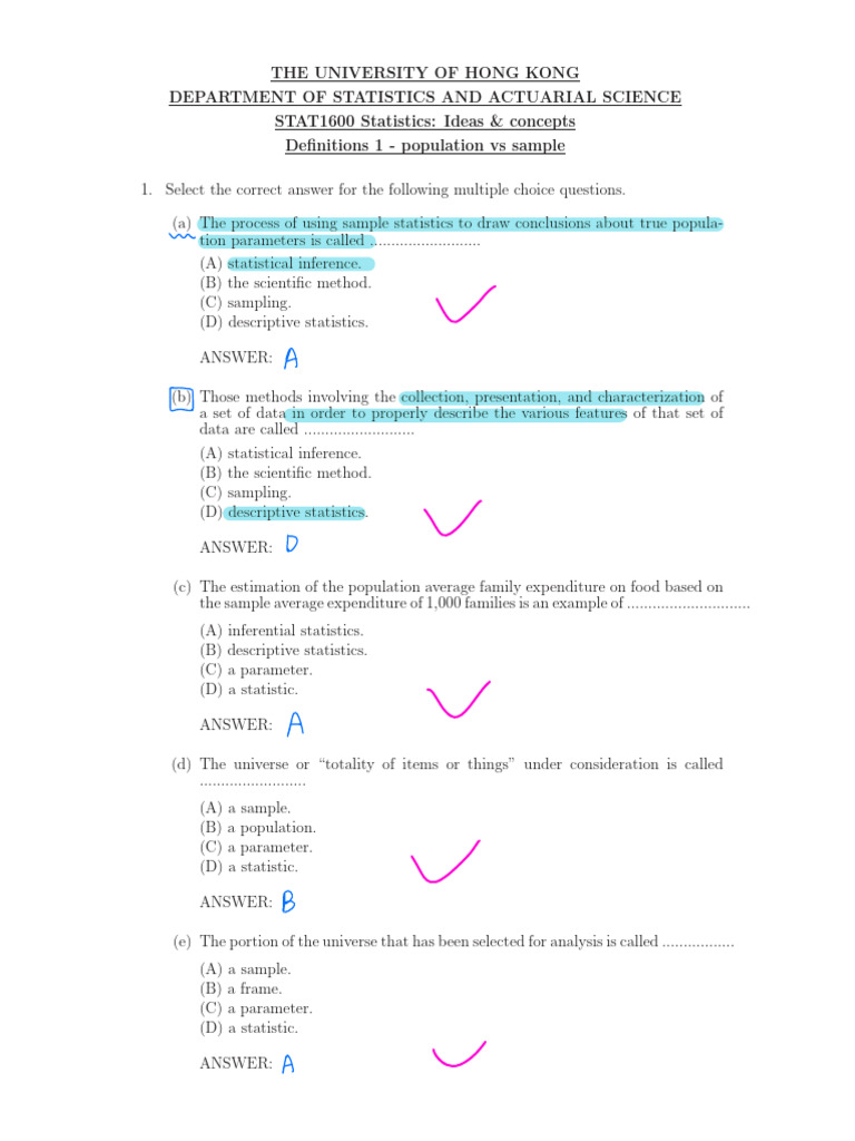 Example class 1 basic concepts and def | PDF | Mean | Statistics