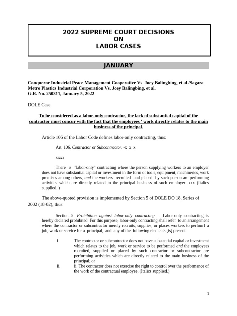 2022 Supreme Court Labor Case Summaries | PDF | Employment | Hypertension