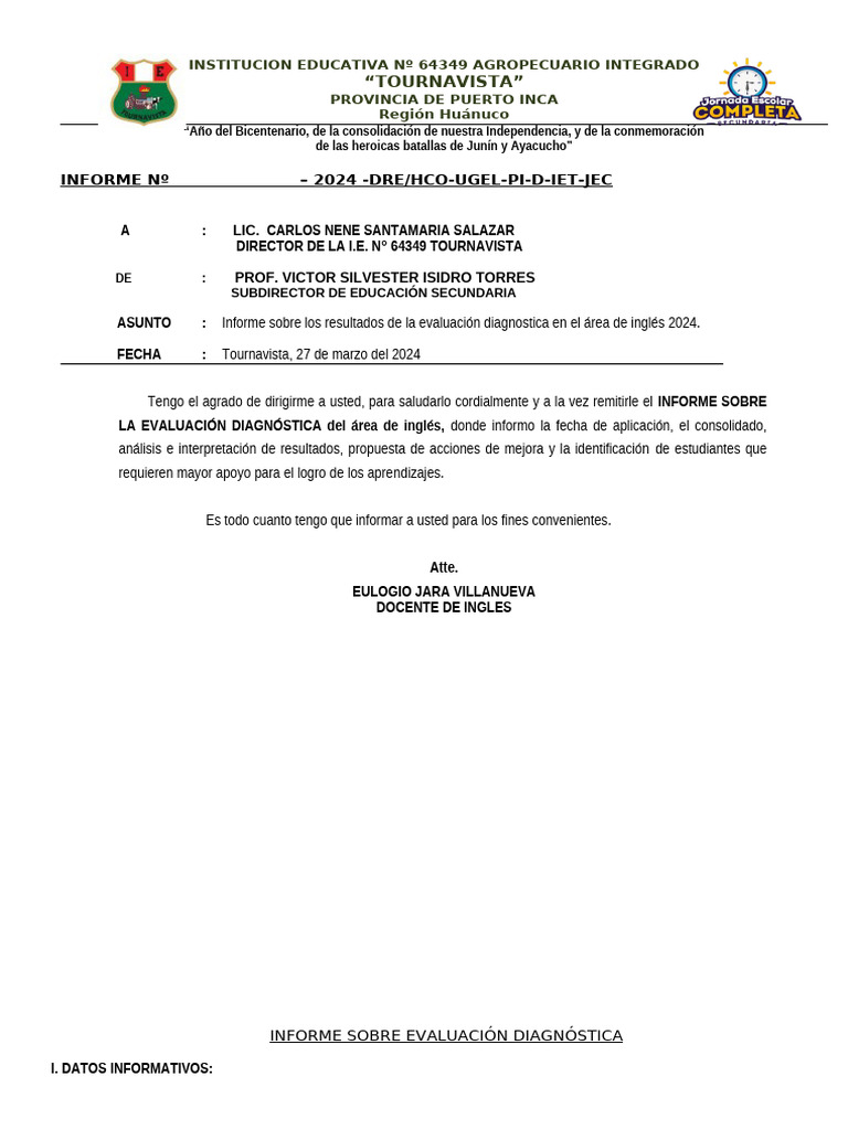 4º A Informe De Evaluacion Diagnostica 2025 Ie 64349 Pdf 0297