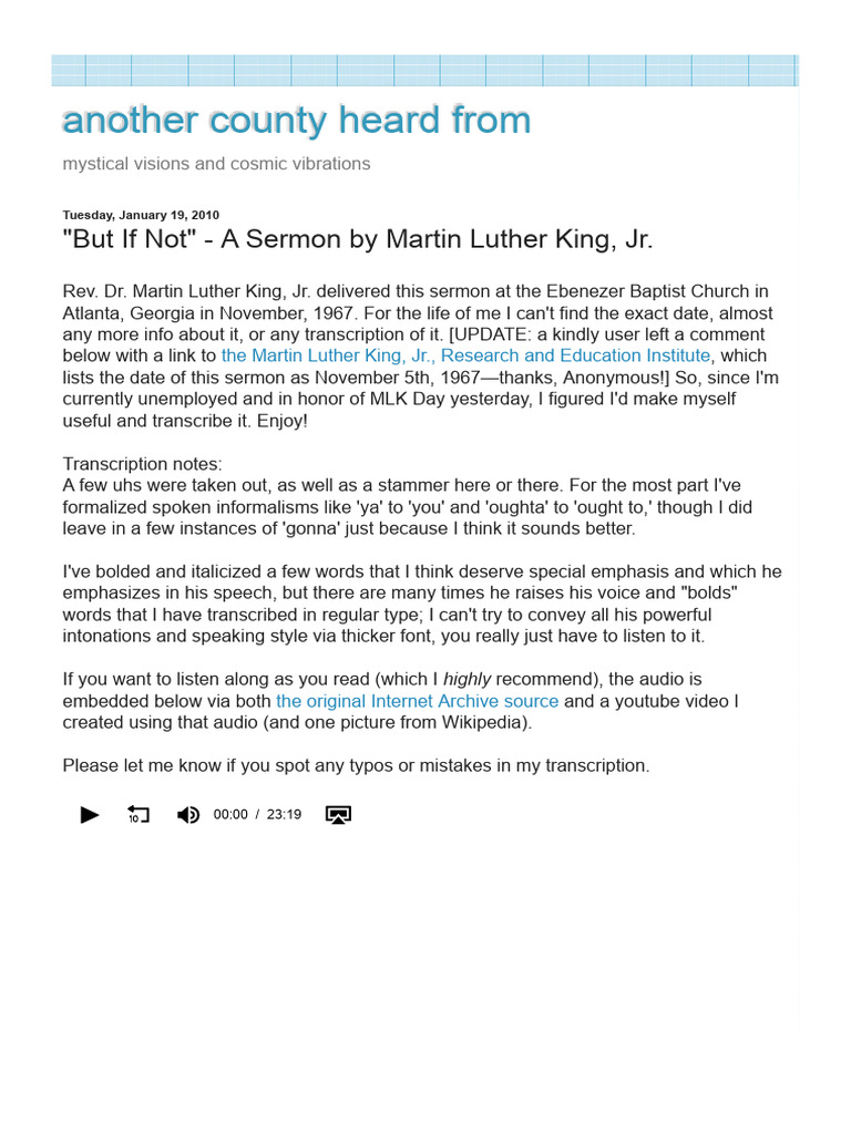 King's "But If Not" Sermon Transcription | PDF | Shadrach, Meshach, And ...