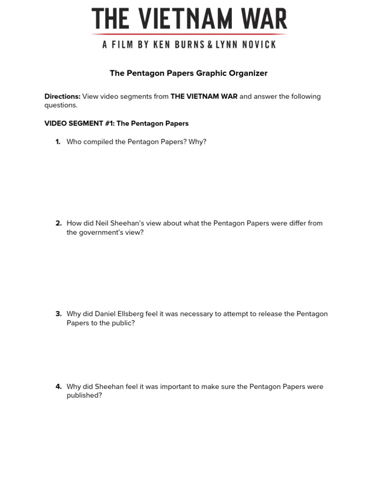 2 - Handout 1 The Pentagon Papers Graphic Organizer | PDF