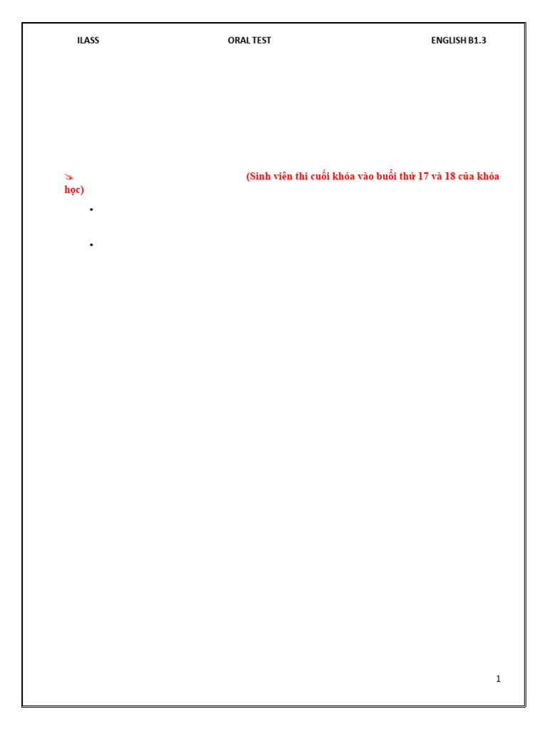B1.3 - Oral Test - Part 1 | PDF