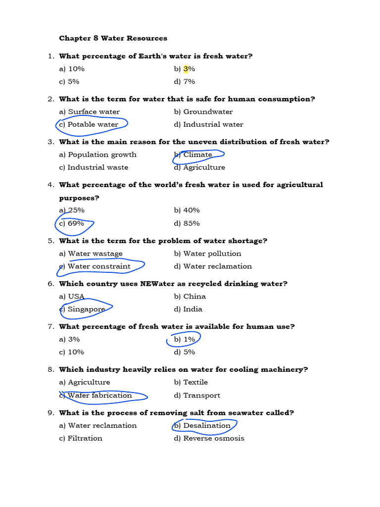 Chapter 8 Water Resources | PDF | Water | Water Conservation