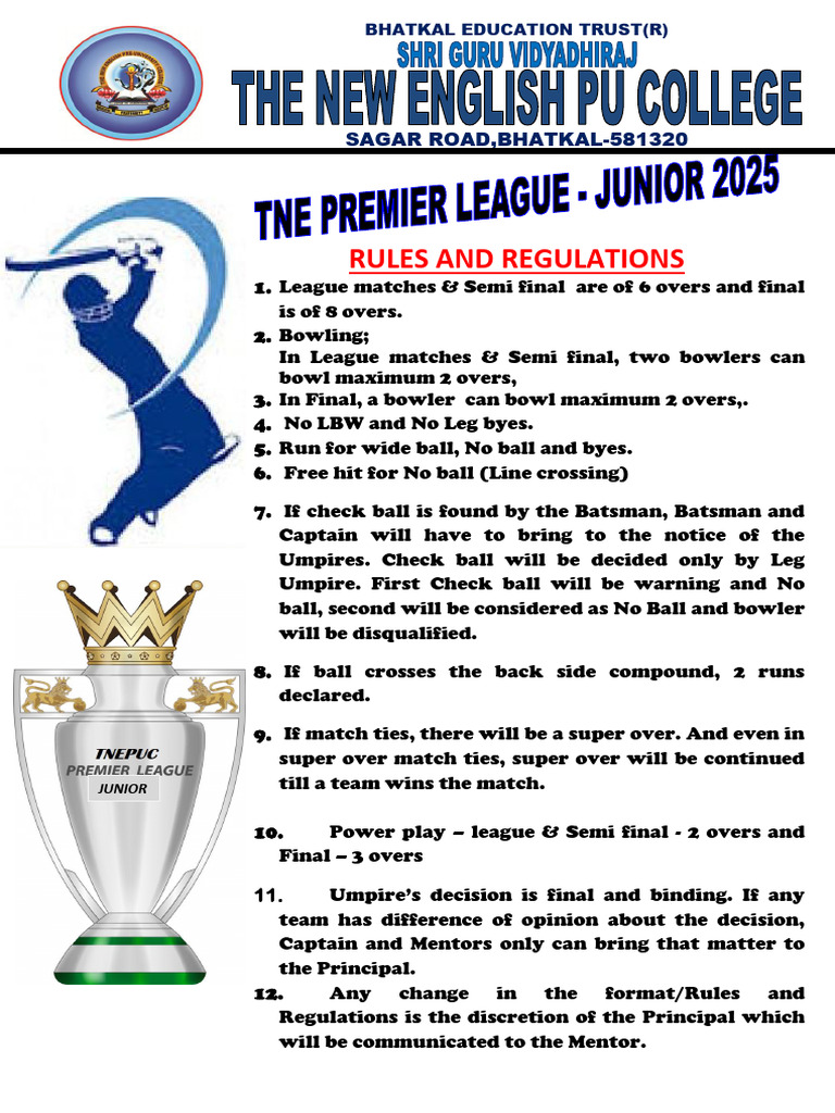 Semi-Final Cricket Rules | PDF