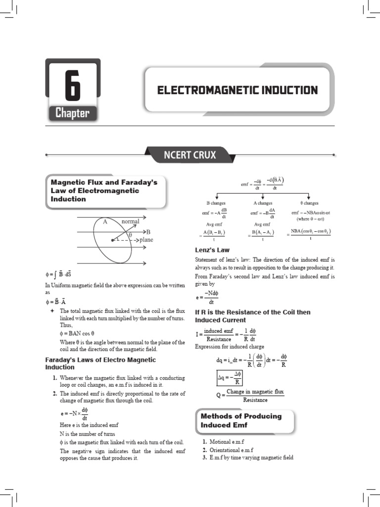 06 - Electromagnetic Induction - (Theory) | PDF | Inductance | Electromagnetic Induction