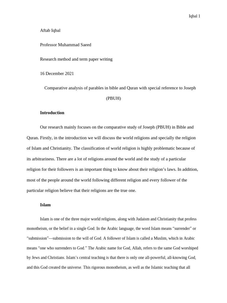 Aftab Iqbal Research Paper | PDF | Prophets And Messengers In Islam | Quran