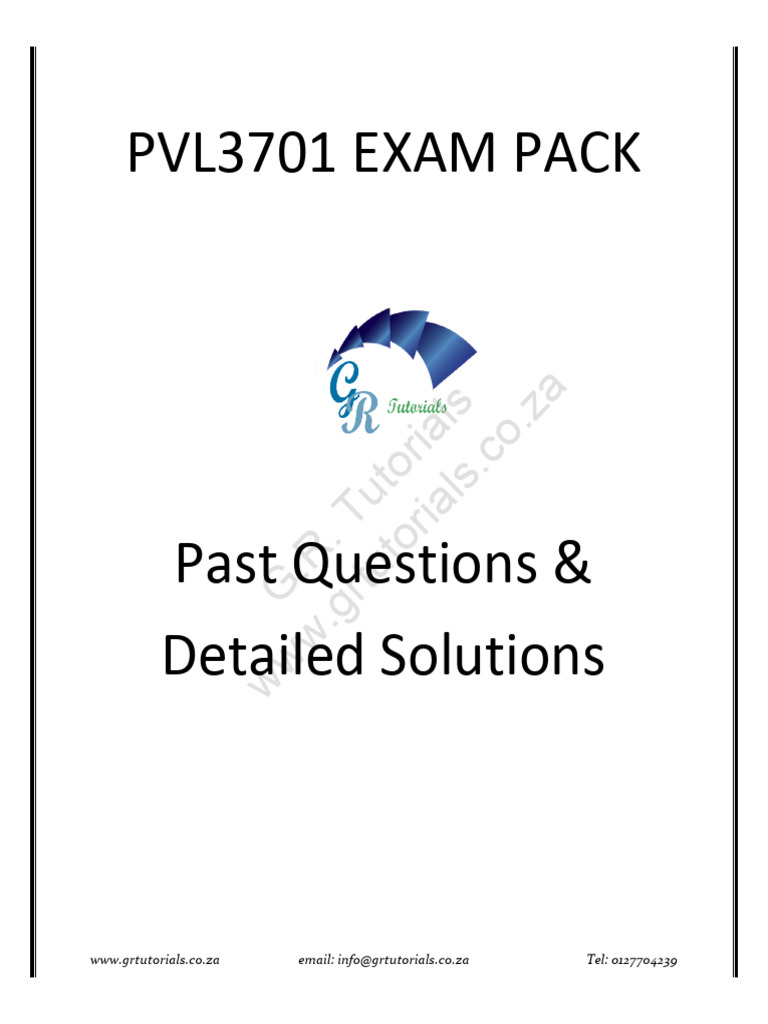 PVL3701 Exam Pack: Past Questions & Solutions | PDF | Ownership | Property