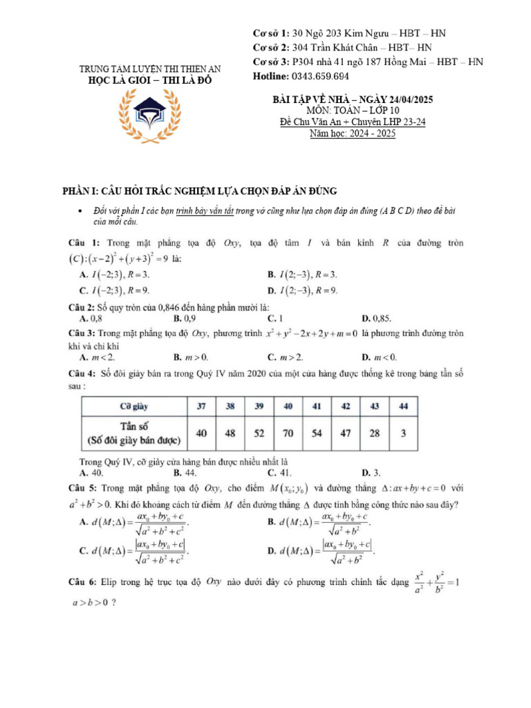 BTVN Toán 09 24 04 | PDF