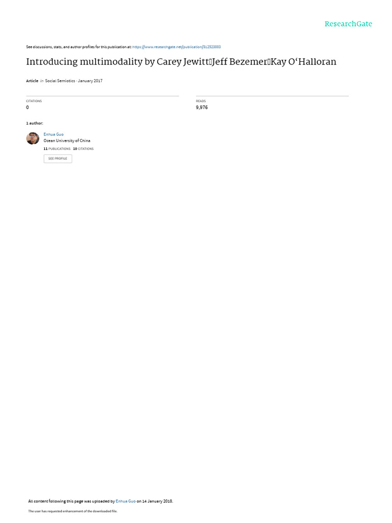 EnhuaGuo Introducingmultimodality | PDF | Communication | Human Communication