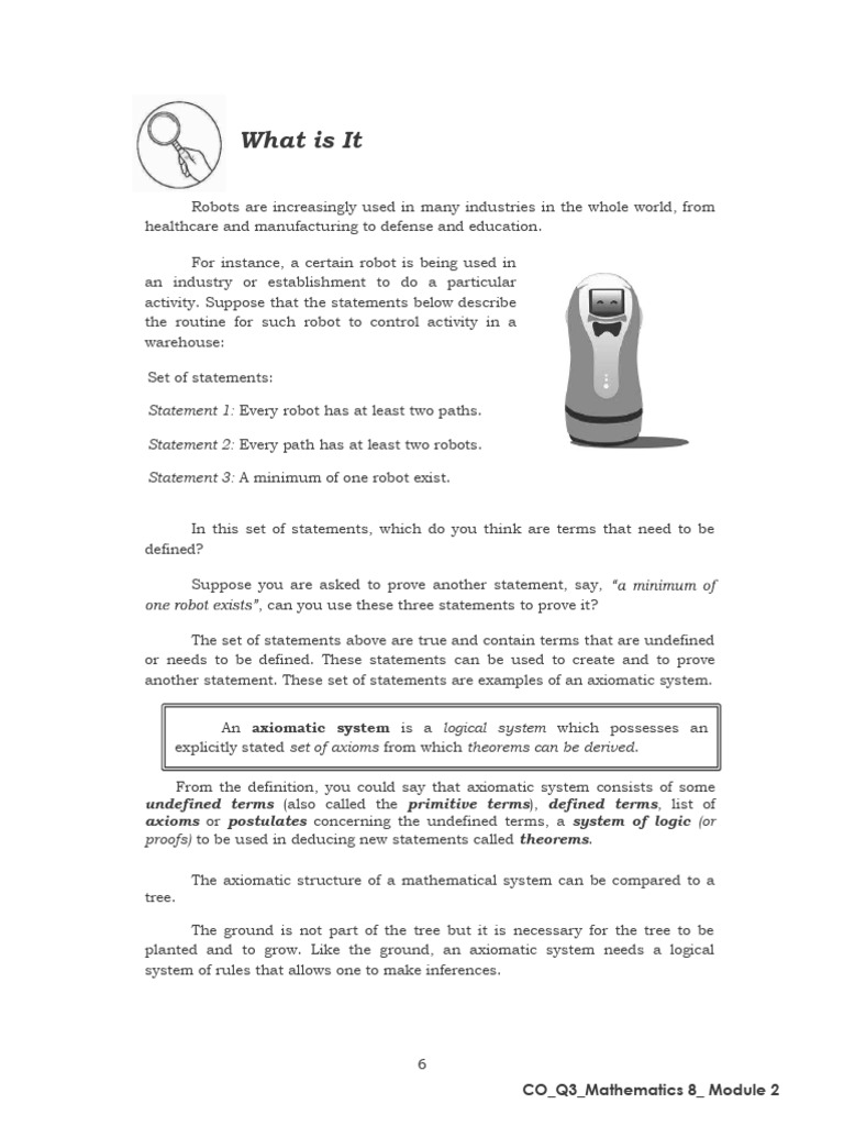 Math8_q3_mod2_illustrating-axiomatic-structures_Summary-Sheet | PDF ...