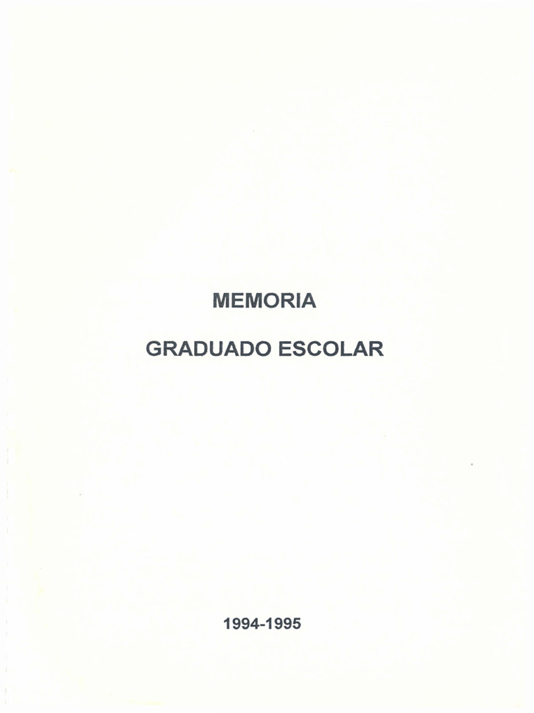 Memoria ECCA Graduado Escolar 1994-1995 | PDF | Evaluación | Jesús