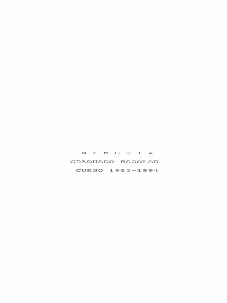 Memoria ECCA Graduado Escolar 1993-1994 | PDF | Volumen | Evaluación