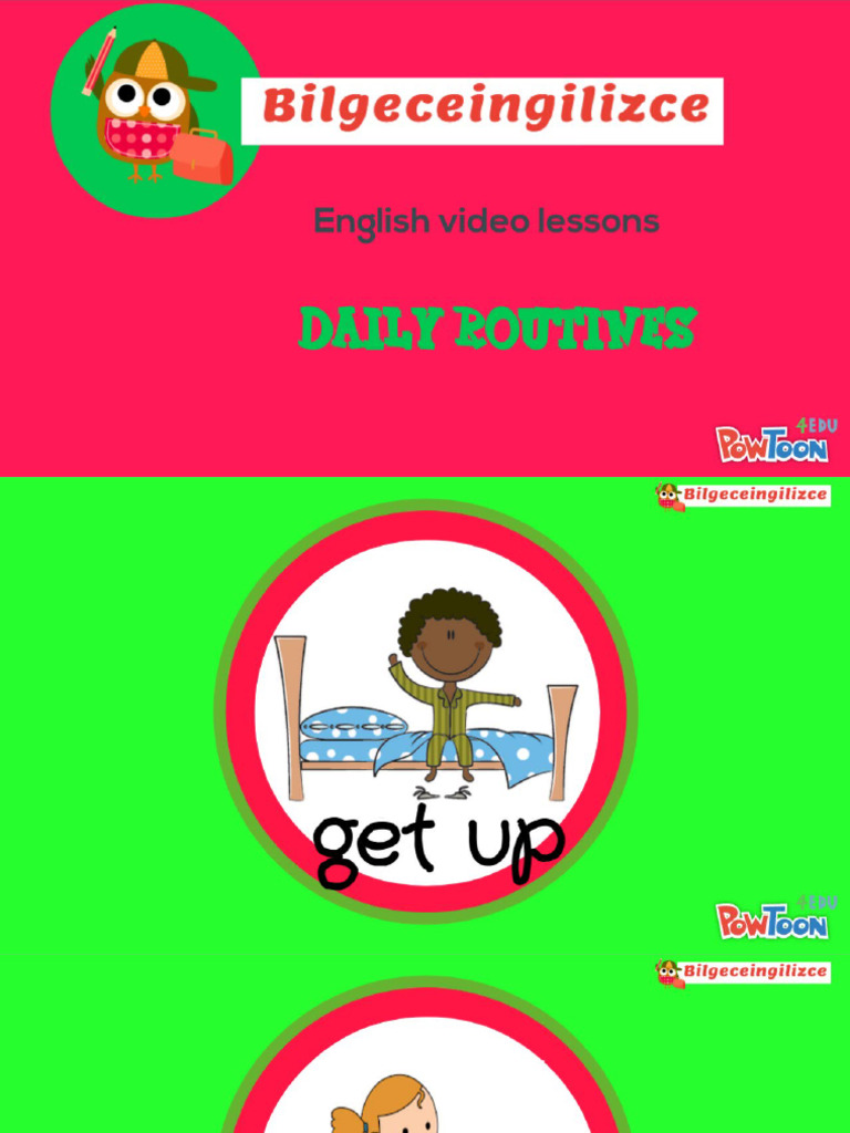 Daily Routines Flashcards Picture Description Exercises - 103448 | PDF