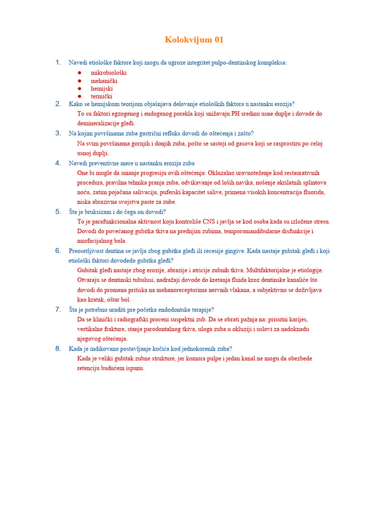 Kolokvijum 1-5 | PDF