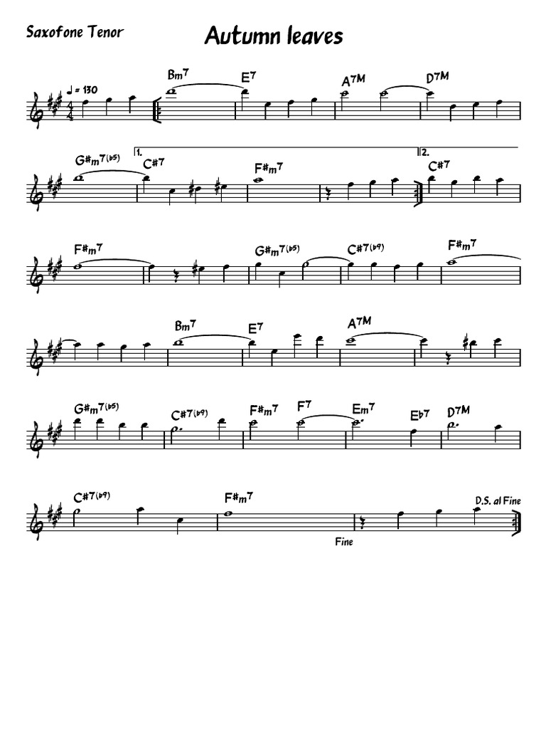 Autumn Leaves Sax Tenor | PDF