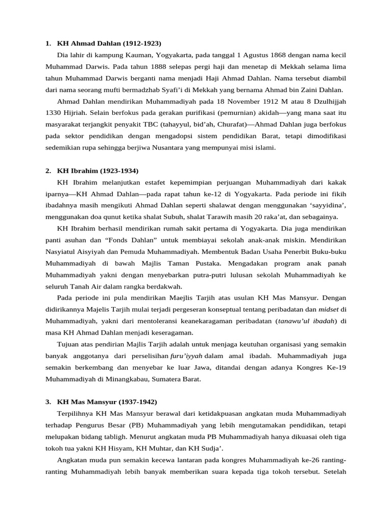 Tokoh Muhammadiyah Nasional | PDF