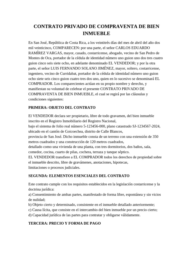 Contrato Compraventa Modelo Formal Final | PDF | Pagos