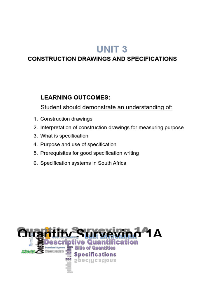 Lesson 3 Construction Drawings and Specifications | PDF | Specification ...