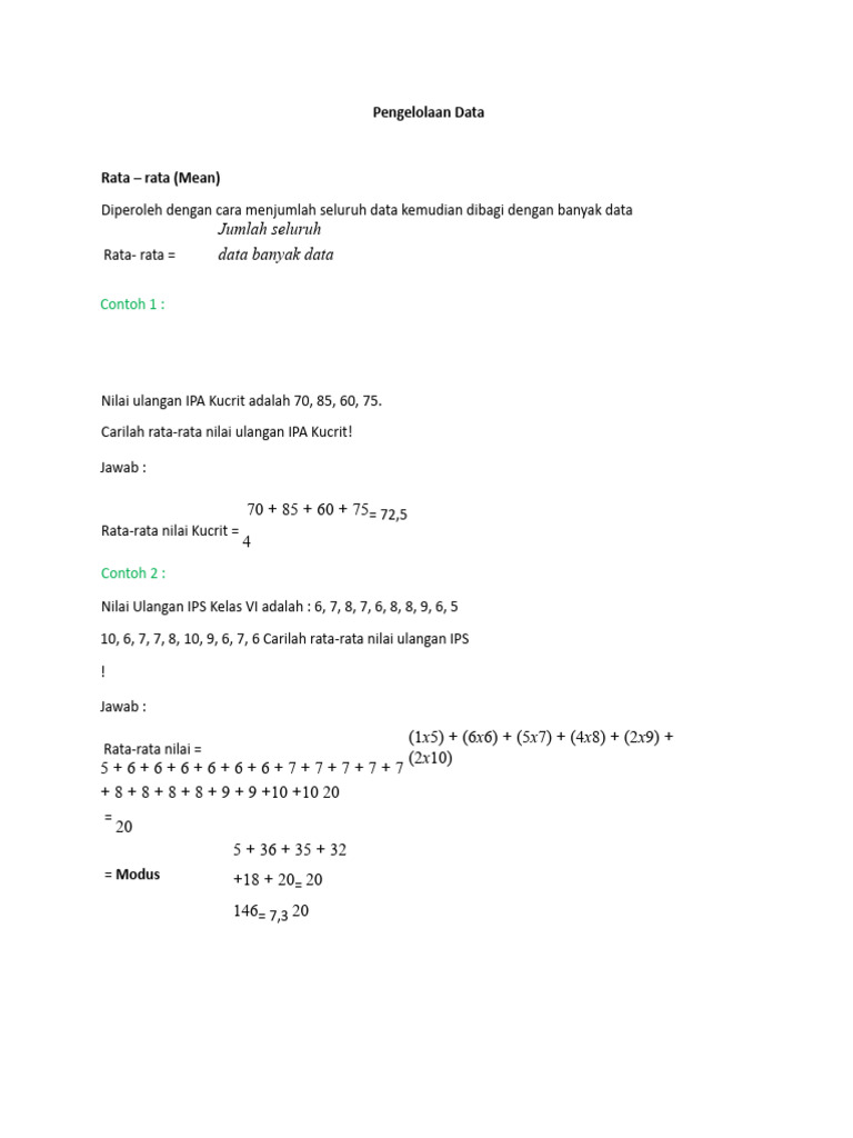 Mean Median Modus | PDF