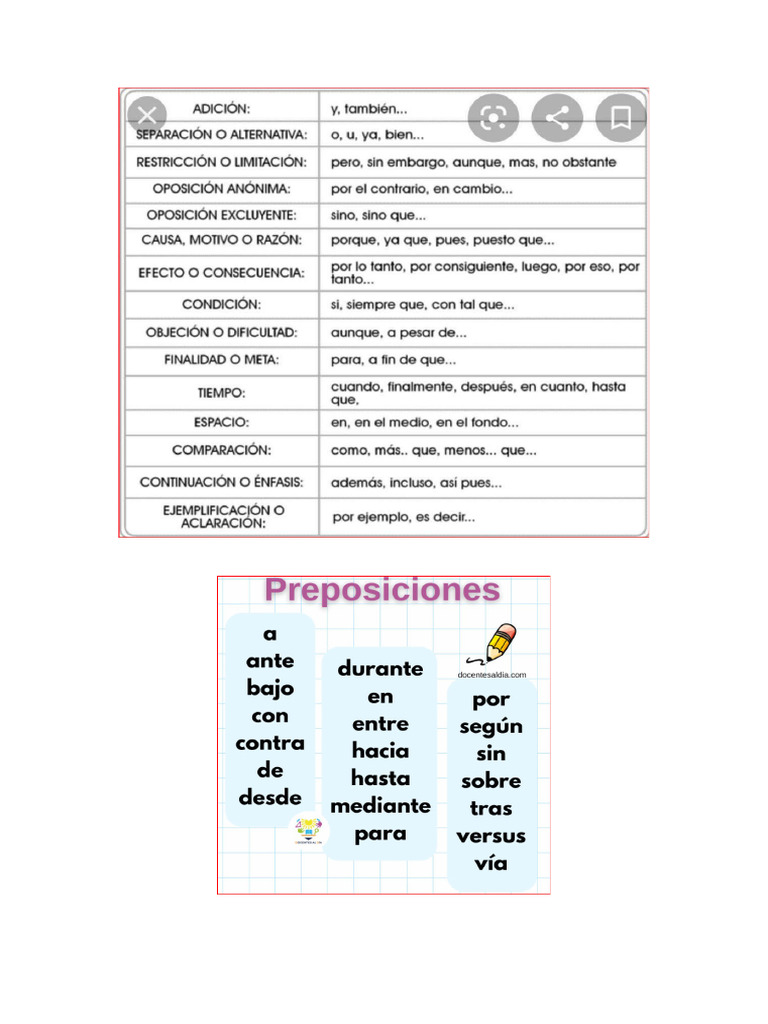 CONECTORES+PREPOSICIONES | PDF