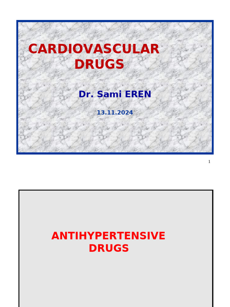 NURSING-Cardiovascular Drugs-2024 | PDF | Ischemia | Coronary Artery ...
