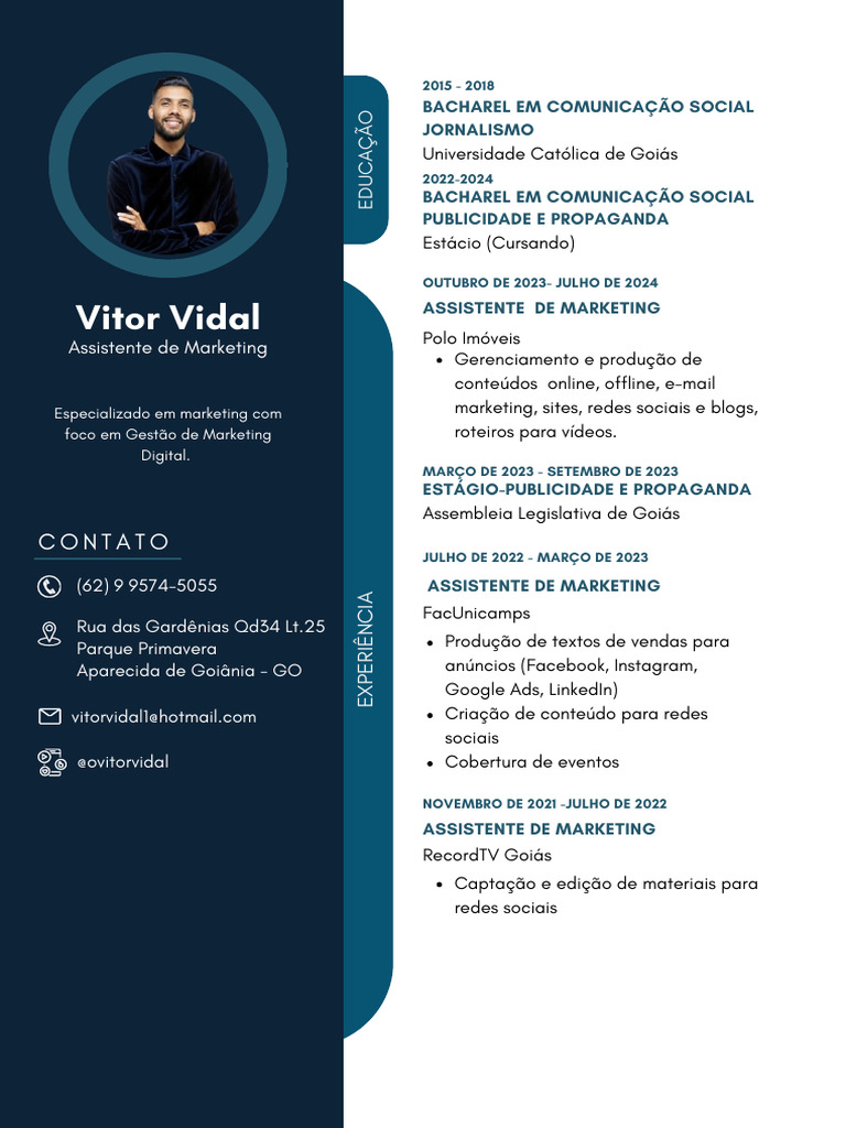 Curriculo Vitor Vidal Atualizado | PDF | Mídia de massa