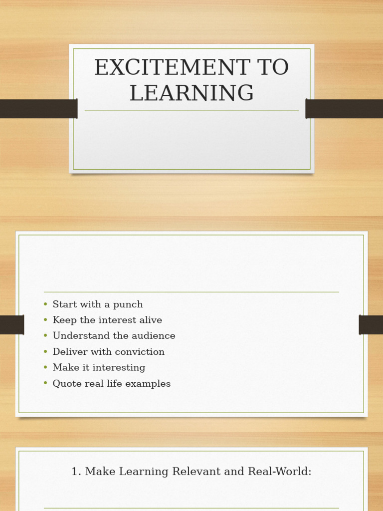 Excitement and Inspiration To Learning | PDF