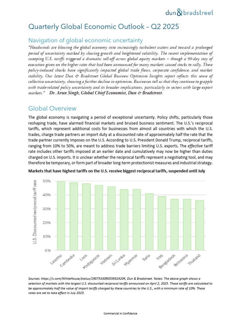 Q2 2025 Global Economic Outlook Report | PDF | Tariff | Inflation