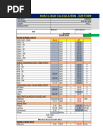 HVAC Heat Load Calculation Sheet | PDF | Ventilation (Architecture) | Heating, Ventilating, And ...