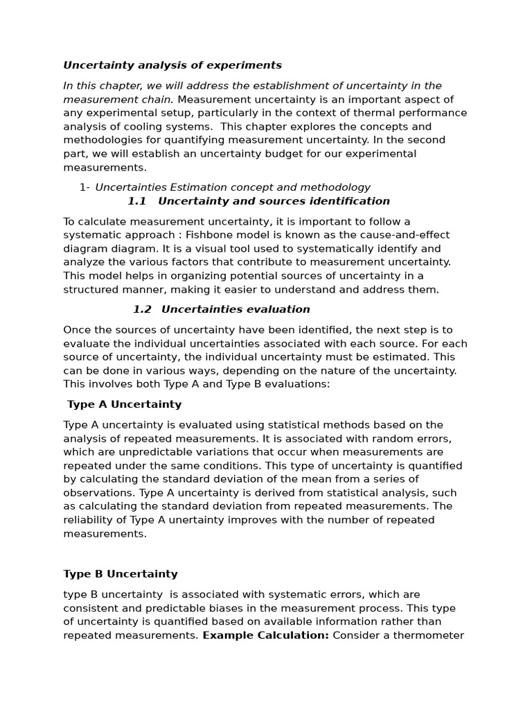 Uncertainty Analysis in Experiments | PDF | Uncertainty | Observational ...
