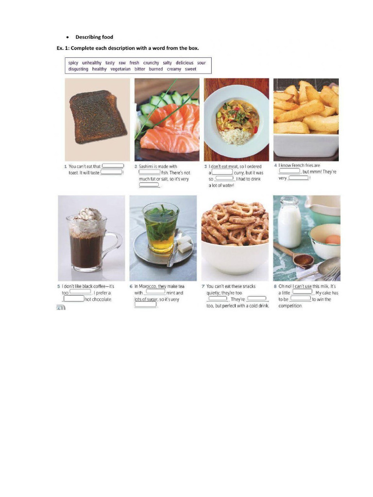 Describing Food 8-A | PDF