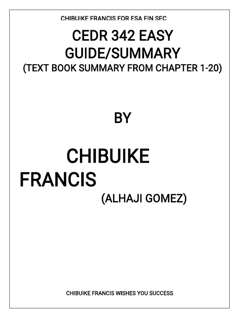 Cedr 342 Summary by Chibuike Francis Gomez | PDF | Limited Liability Company | Partnership